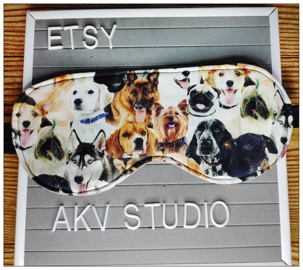 PUPPY DOG eye mask. Elastic ribbon. Sleepwear. Blind fold. | Etsy