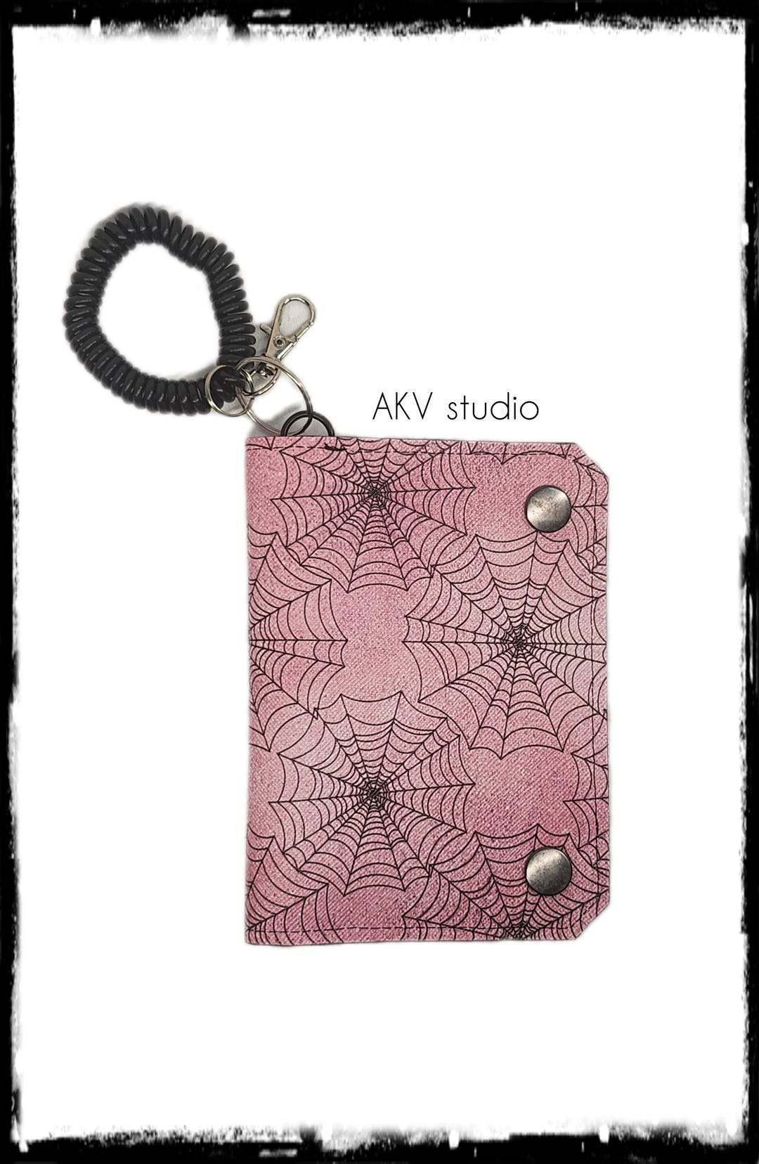Pink Spiderweb Brooke Bifold Wallet. Card Slots. Zipper Coin Pocket ...
