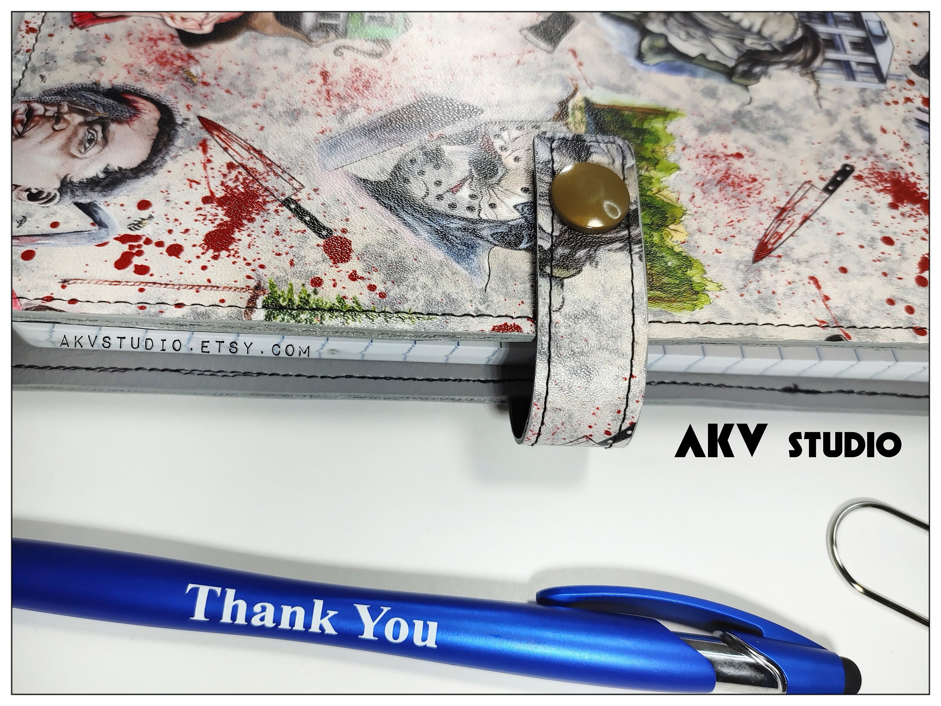 HORROR MOVIE Notebook Cover With Pen. Card Slot. Snap Closure ...