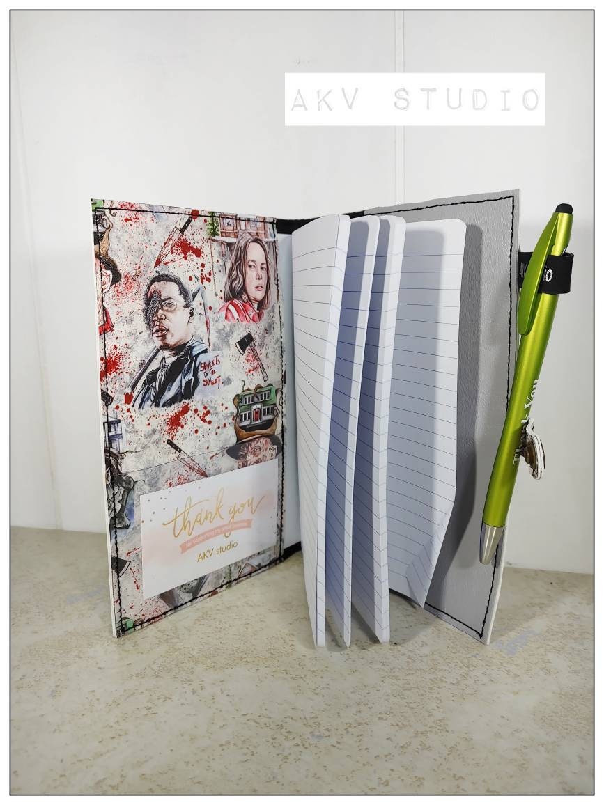 HORROR MOVIE Notebook Cover With Pen. Card Slot. Snap Closure. - Etsy