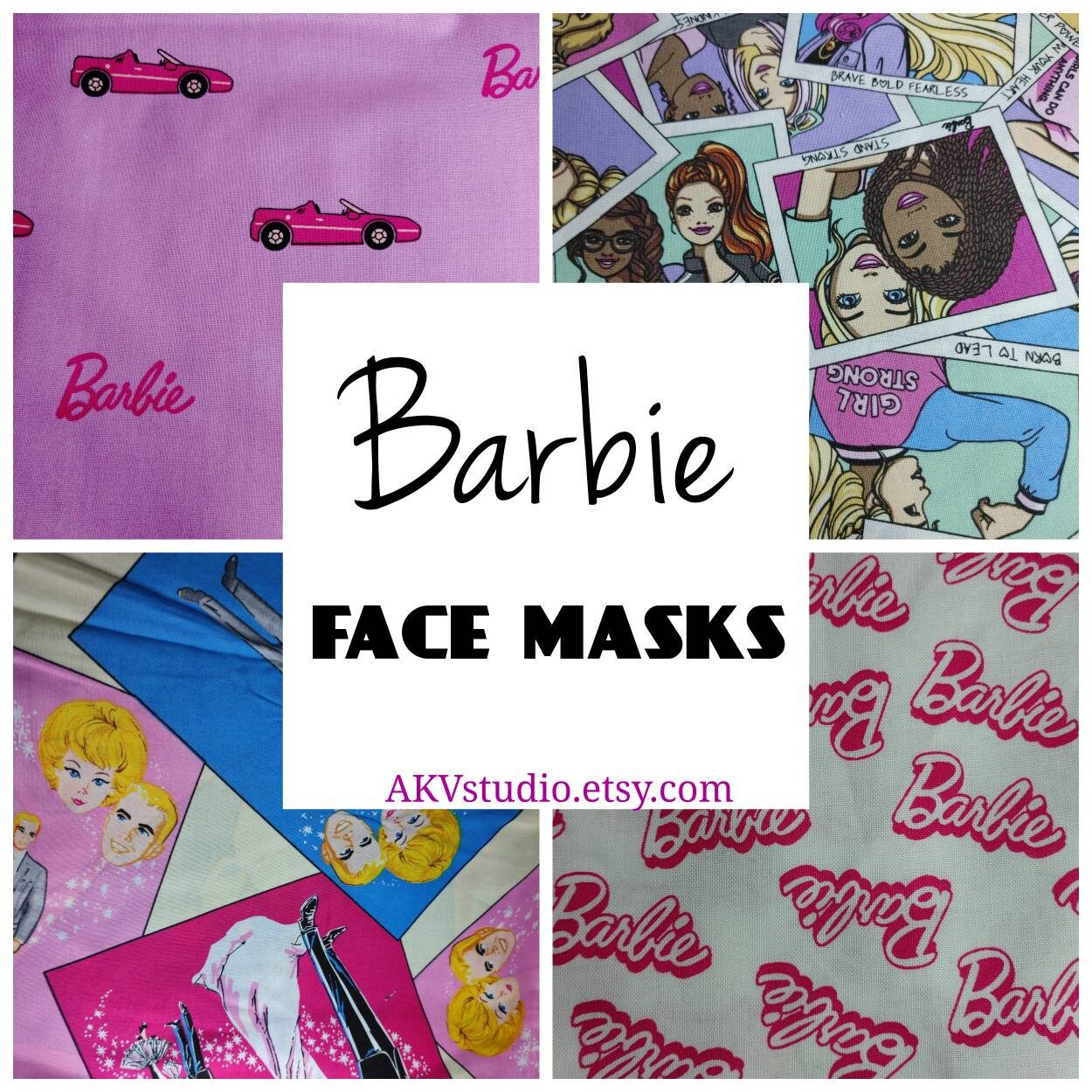 S/M/L BARBIE triple layer face mask. Filter pocket. Metal nose | Etsy