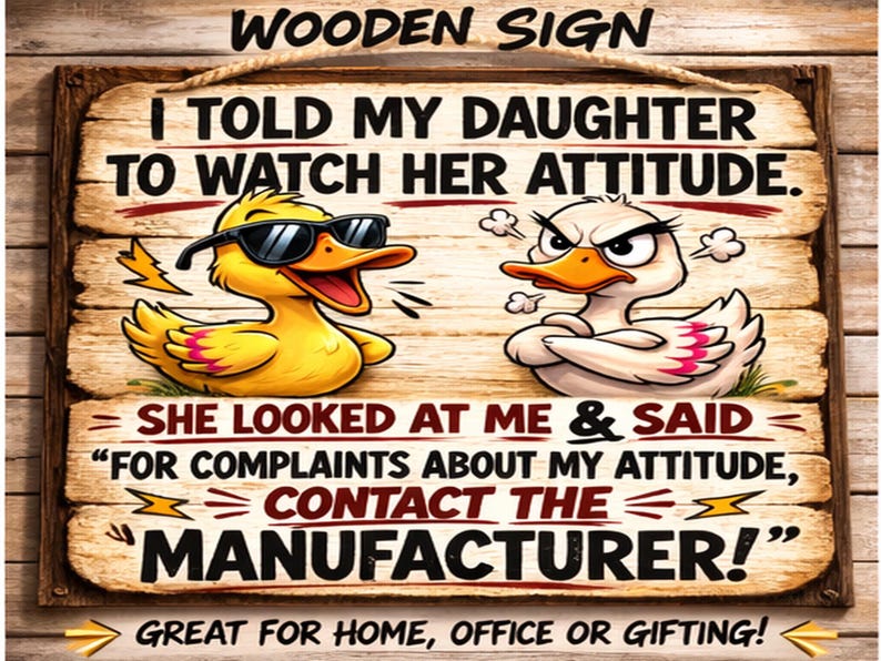 Funny Daughter Attitude Duck SVG, Contact Manufacturer Meme Design ...