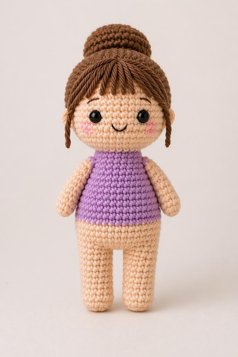 Crochet Beginner Doll Pattern - 9 to 12-inch Doll (dress & Shoes Are in ...