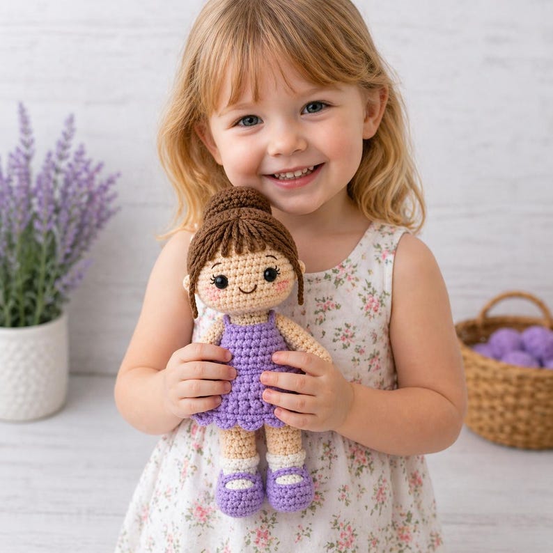 Crochet Beginner Doll Pattern - 9 to 12-inch Doll (dress & Shoes Are in ...