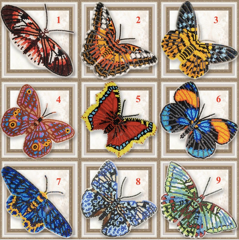Butterfly Embroidery Kit Bead Embroidery Kitneedlepoint - Etsy