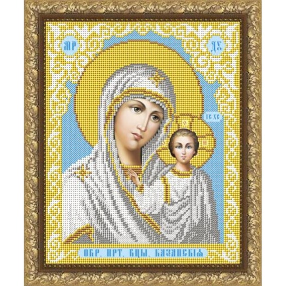 Bead Embroidery Set Mother of God Iconbead Embroidery Kit | Etsy