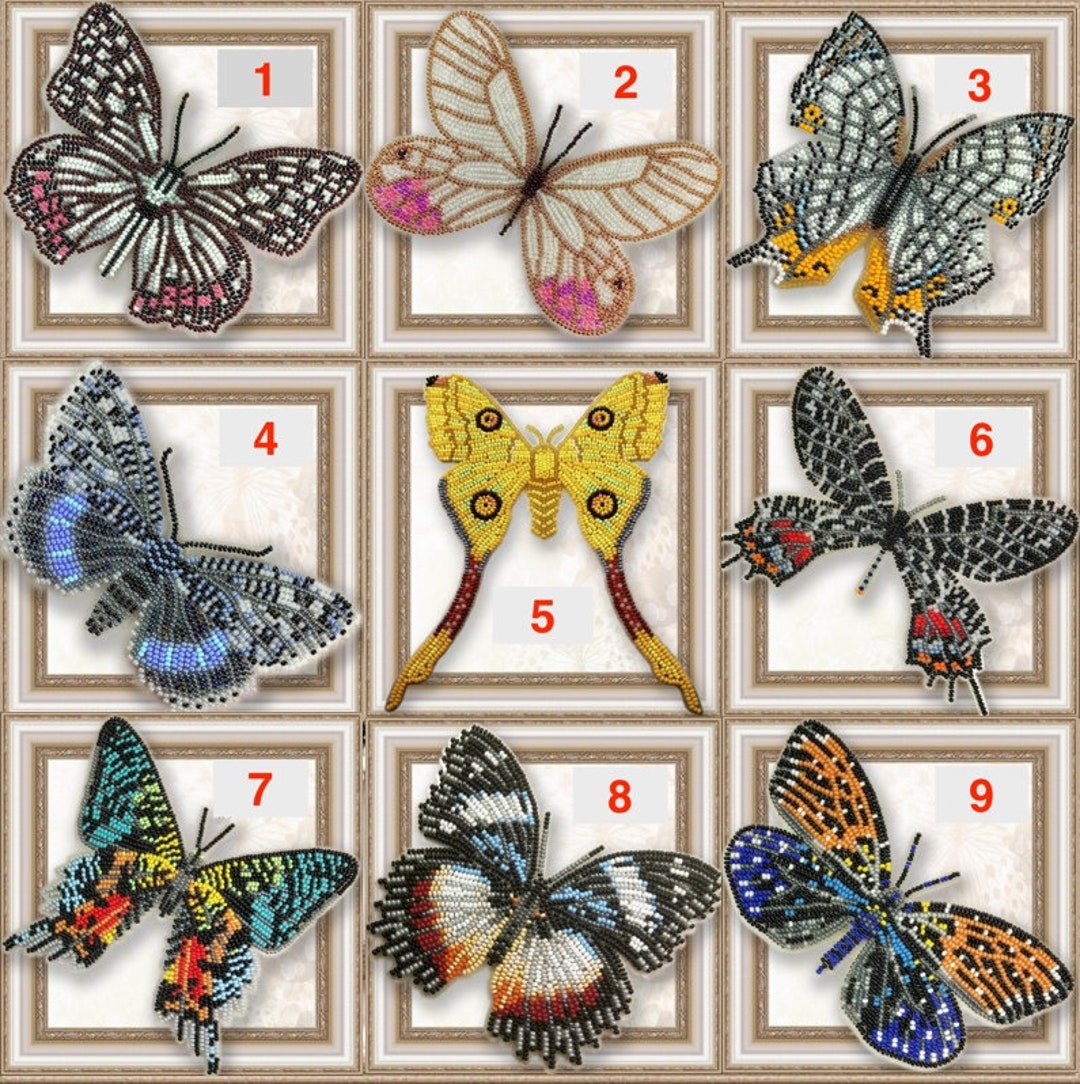 Butterfly Embroidery Kit, Bead Embroidery Kit,needlepoint Kit,beading ...