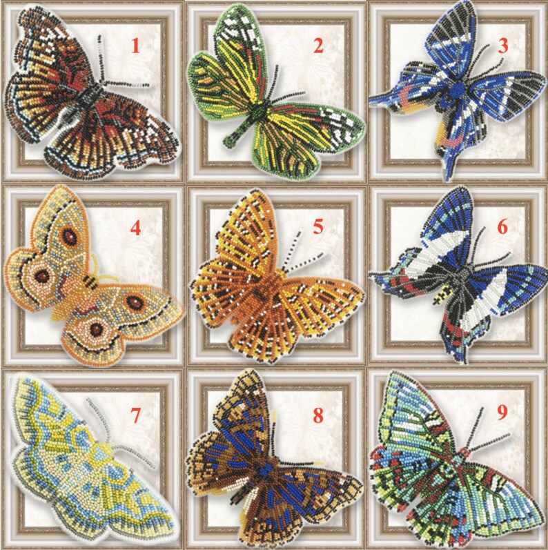 Butterfly Embroidery Kit Bead Embroidery Kitneedlepoint | Etsy