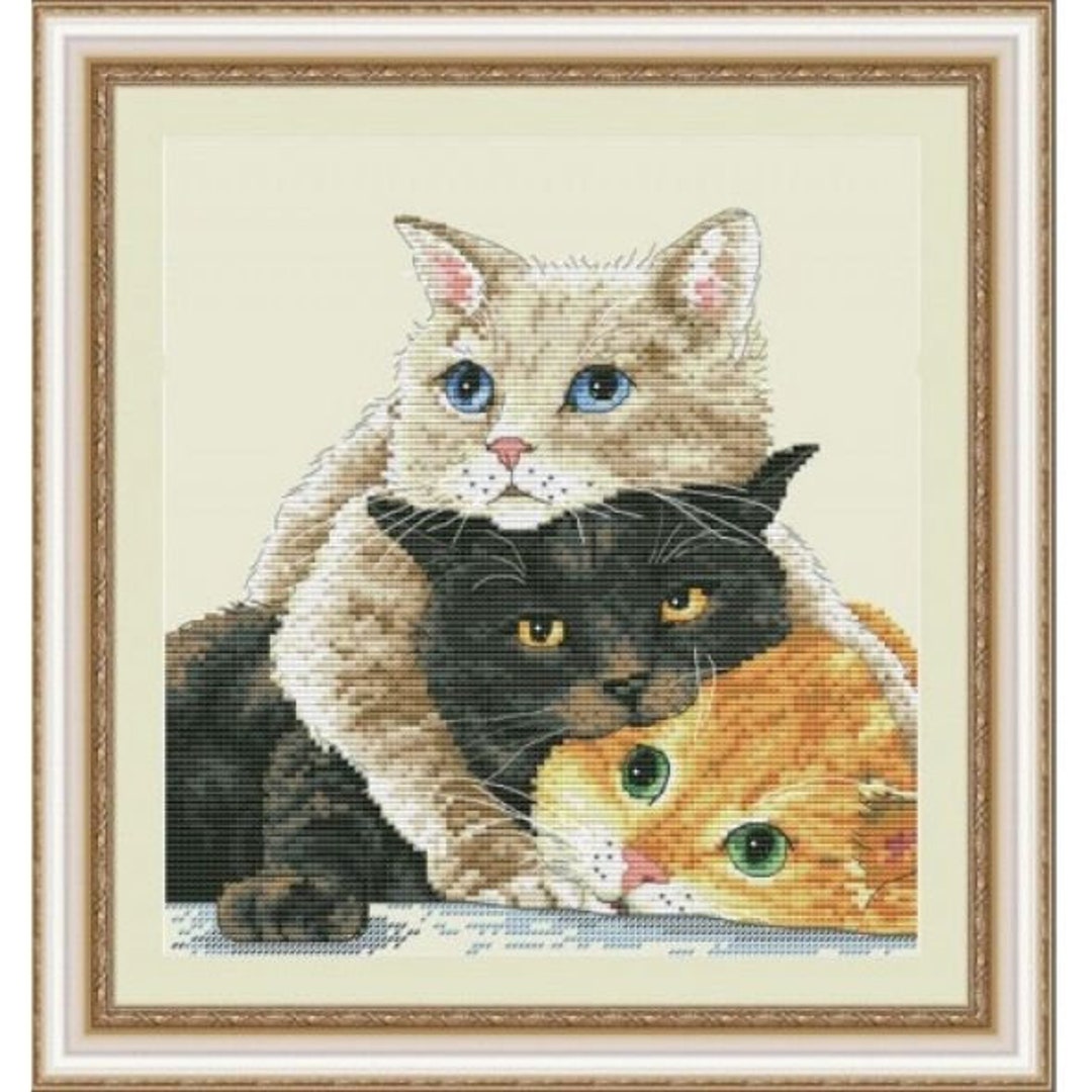 Furry Friends сross Stitch Kit , Embroidery Kit, Needlework Kit, Cross ...