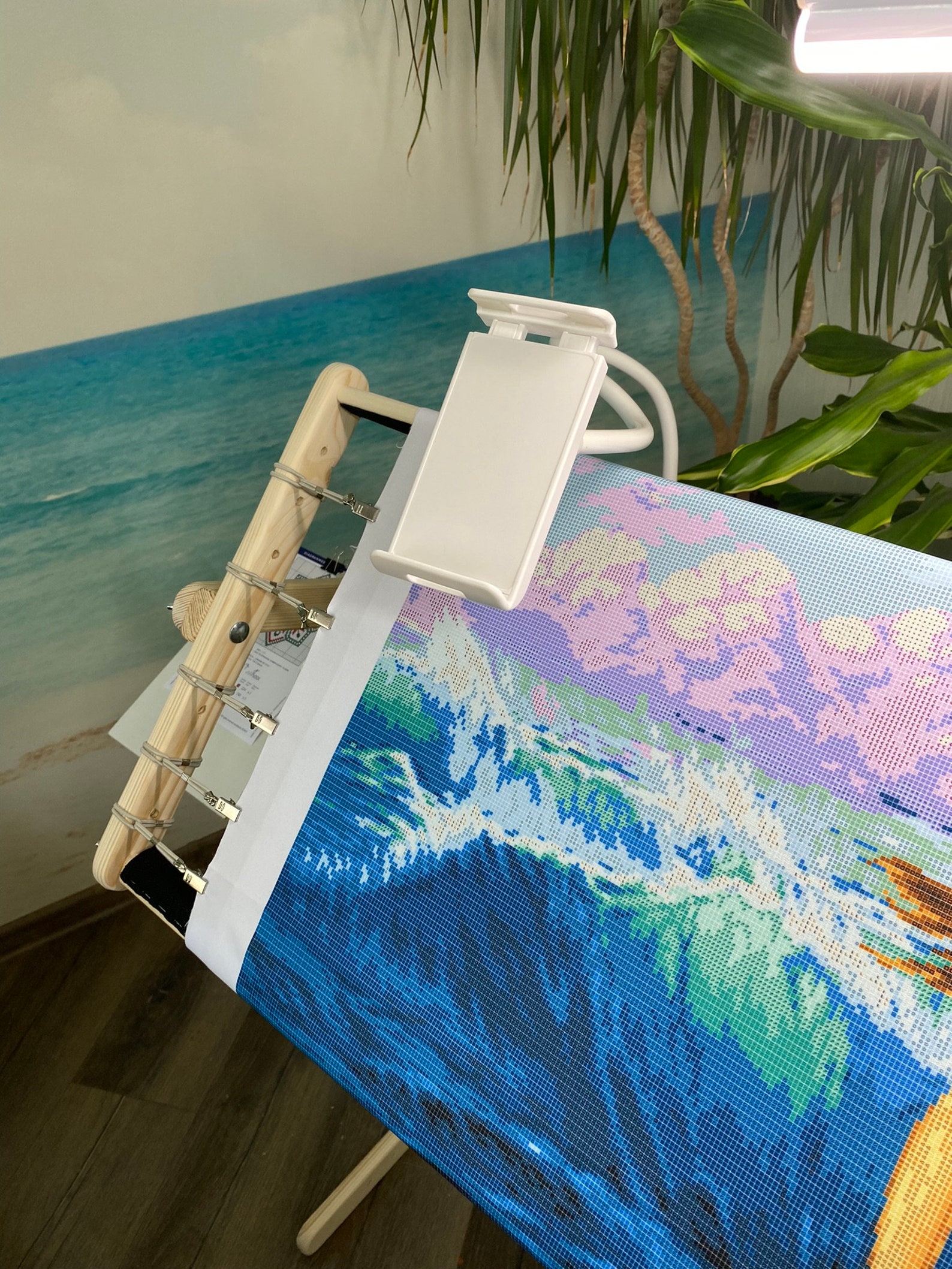 Cross Stitch Stand With Illumination Floor Standing Embroidery - Etsy