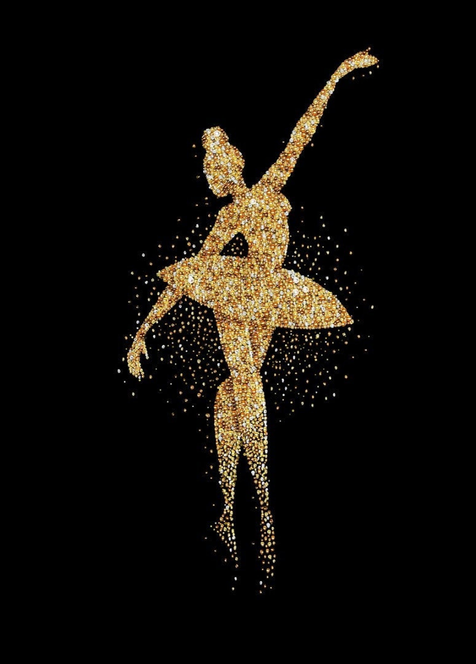 BALLERINA IN GOLD Set for embroidery with beads Bead | Etsy