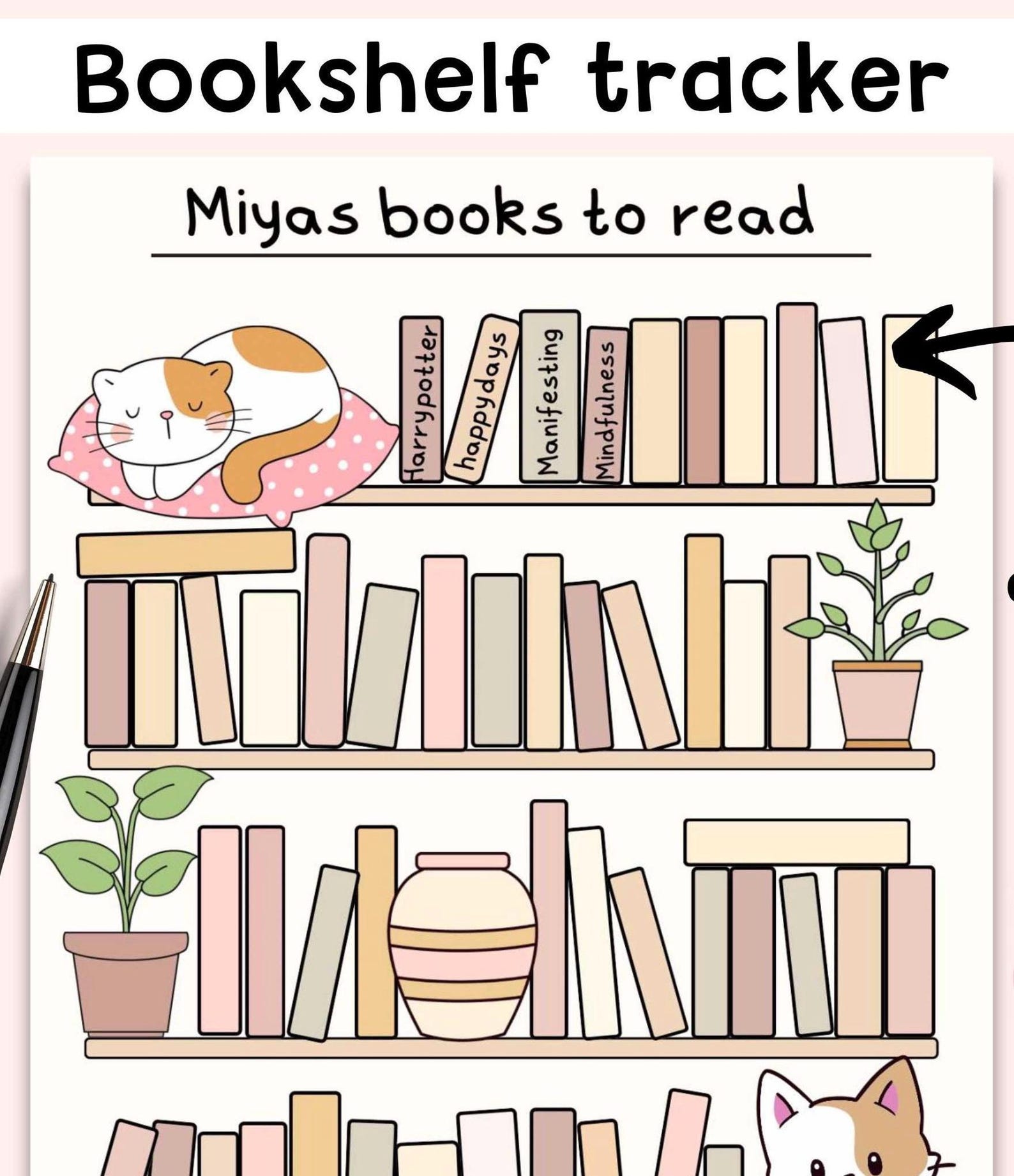 Printable Book Tracker, 50 Bookshelf Tracker, Digital Bookshelf Tracker ...