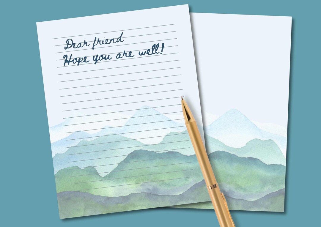 Mountain Landscape Letter Paper, Printable Stationary, Printable ...