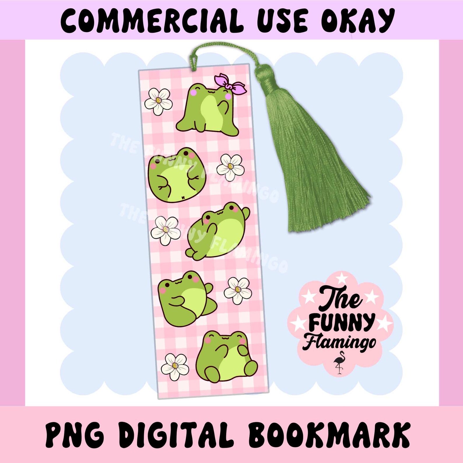 Kawaii Frog Printable Bookmark, Kawaii Bookmark PNG, Cute Printable ...
