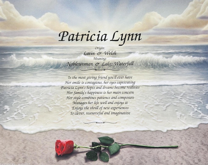 Personalized First Name Meaning Art Print-scarlett Name Meaning-8x10 ...