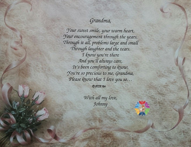 I Love You Grandma Poems For Kids