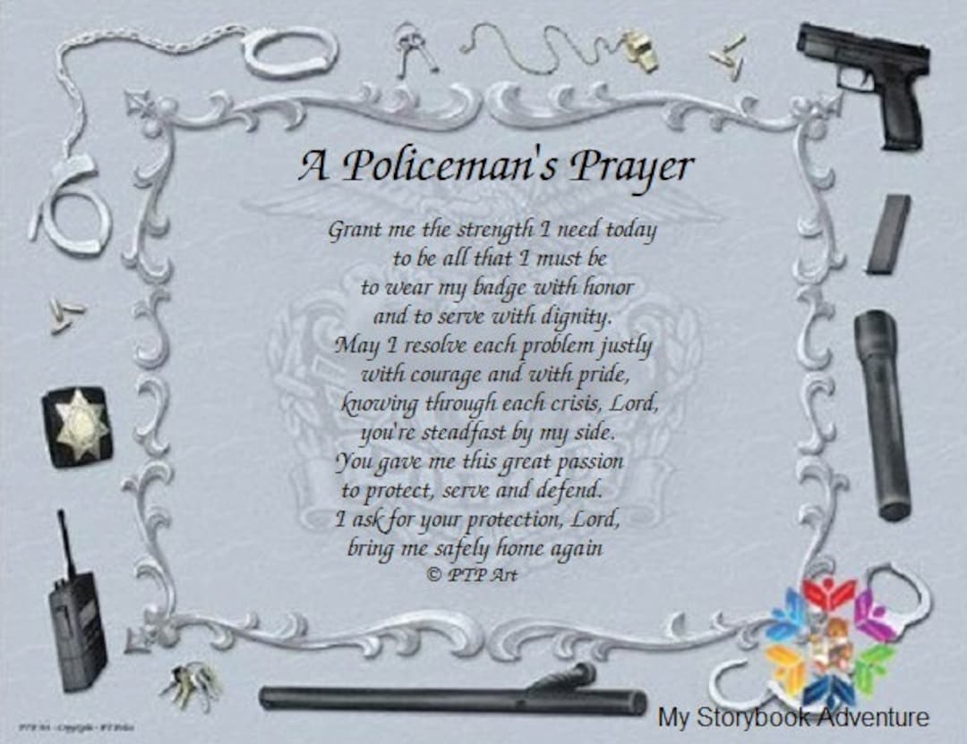 Policeman’s Prayer, Prayers With Mat, Police Officer Gifts, Police ...