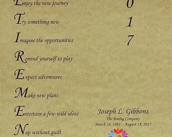 Retirement Acrostic - Etsy
