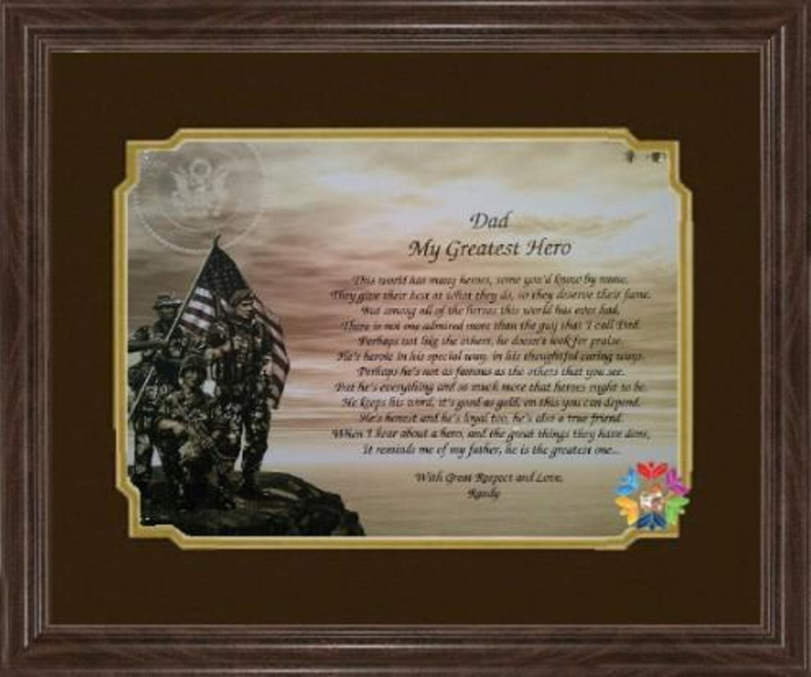 Personalized Army Poem for Dad, Framed Army Poem, My Hero Poem ...