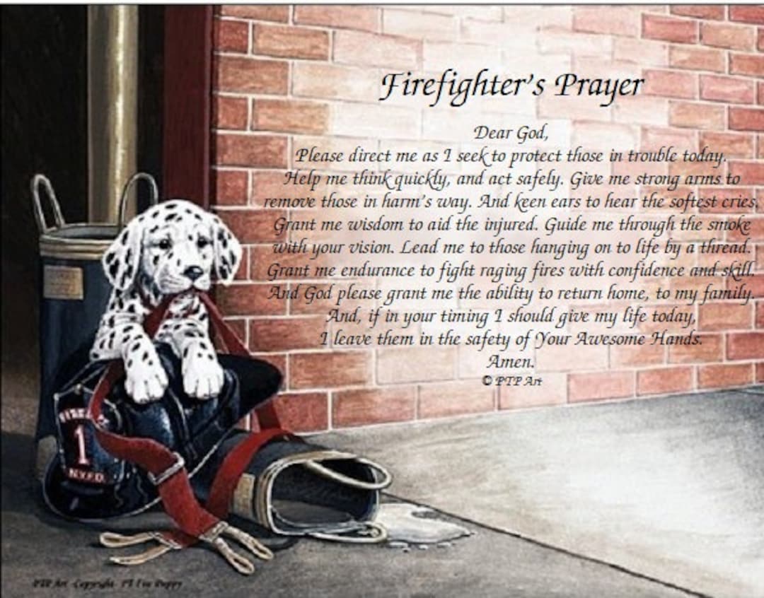 Firefighter’s Prayer, Fireman's Poem, Fireman's Prayer With Mat ...