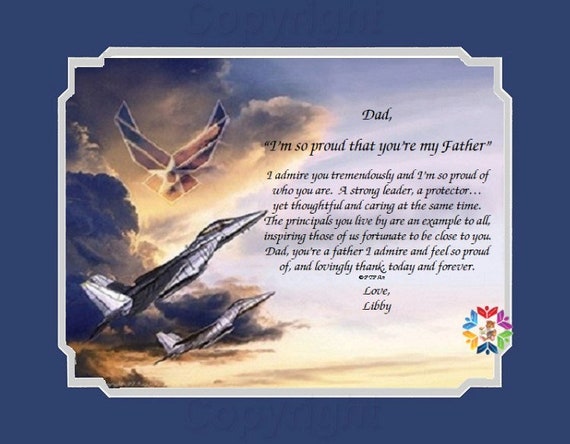 Air Force Poem for Dad Poem With Mat Fathers Day Gifts Air - Etsy