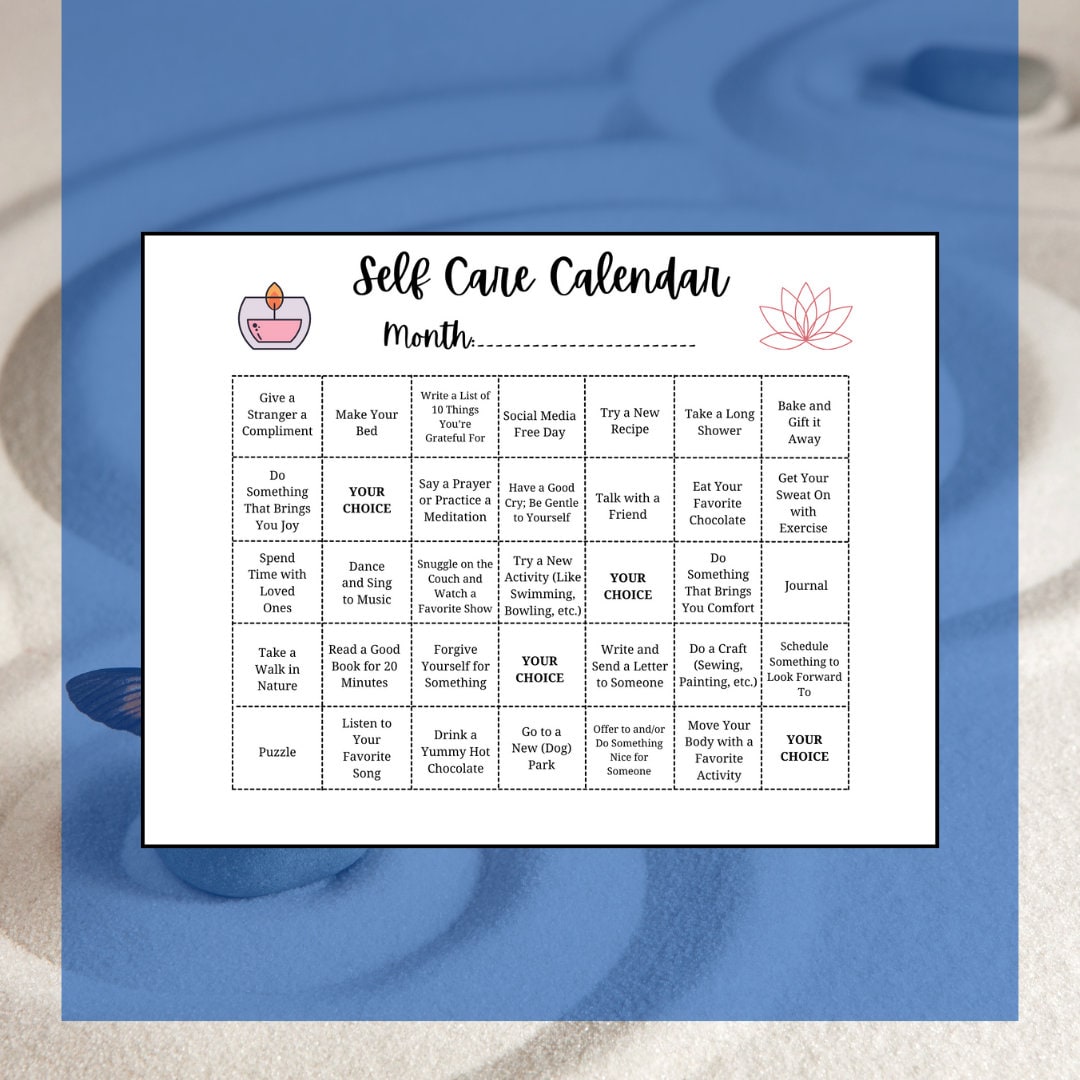 Calendar for Self Care Activities for Depression Self Help Ideas for ...