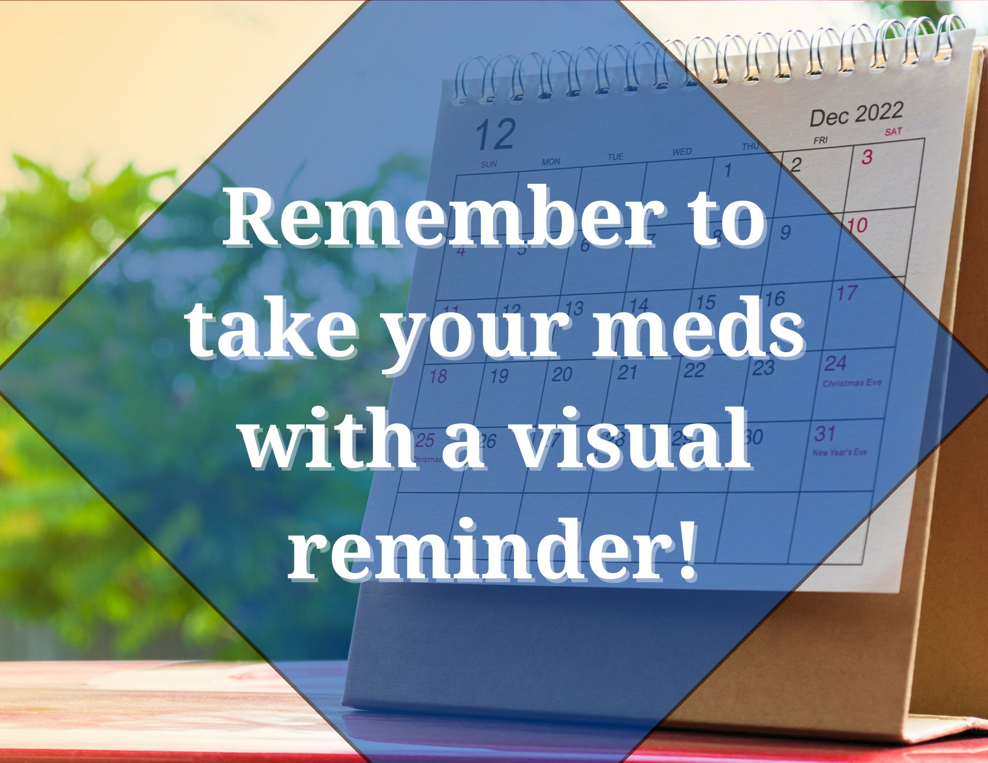 Medication Calendar Reminder for Meds Checklist Planner for Medicine ...