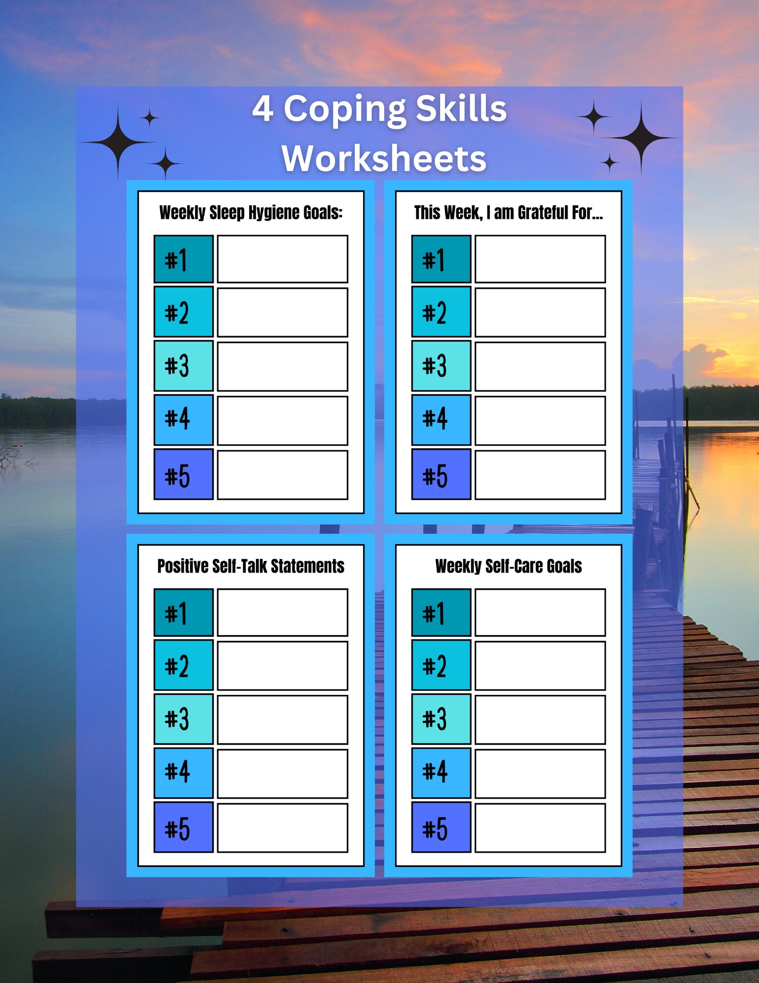Printable Mental Health Skills Bundle Coping Skill Building Worksheets ...