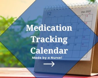 Medication Calendar Reminder for Meds Checklist Planner for Medicine ...