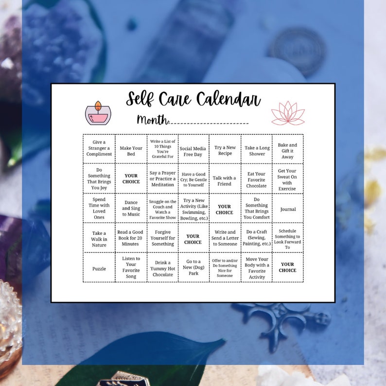 Calendar for Self Care Activities for Depression Self Help Ideas for ...