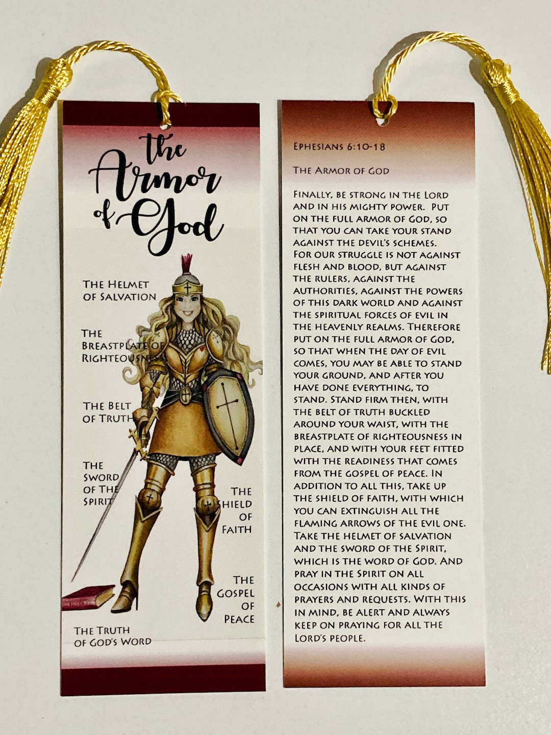 Blonde Armor of God Bookmark - Etsy