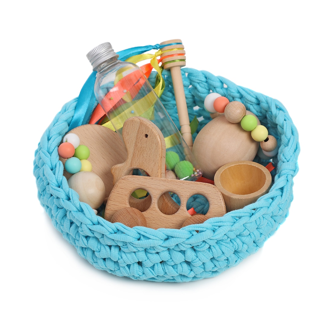 Basket Treasures Baby. Baby Sensory Basket. Montessori Sensory ...