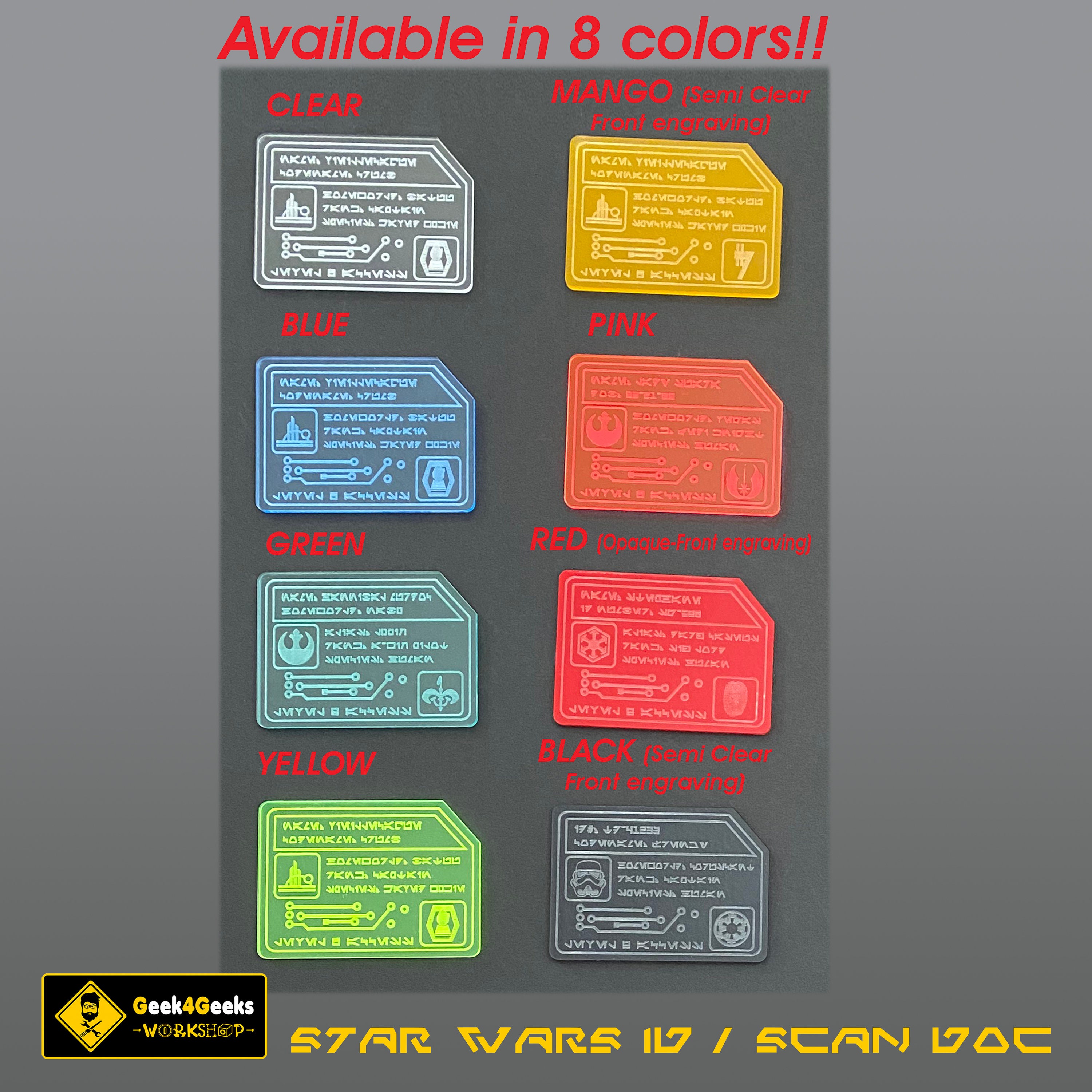 Star Wars inspired ID Card / Scan Doc Keychain / Clip | Etsy