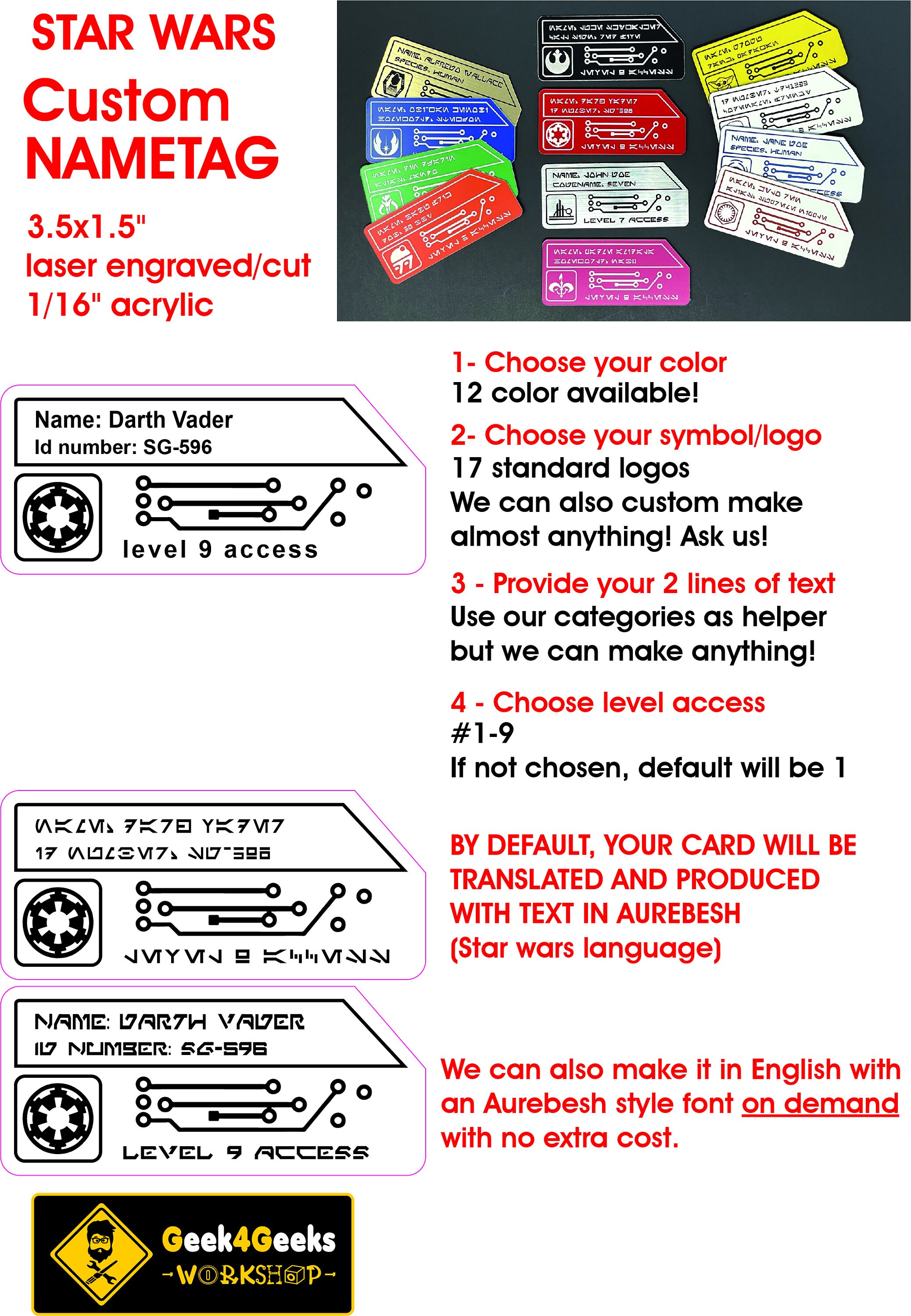 Star Wars Inspired Magnetic NAME TAG / BADGE | Etsy