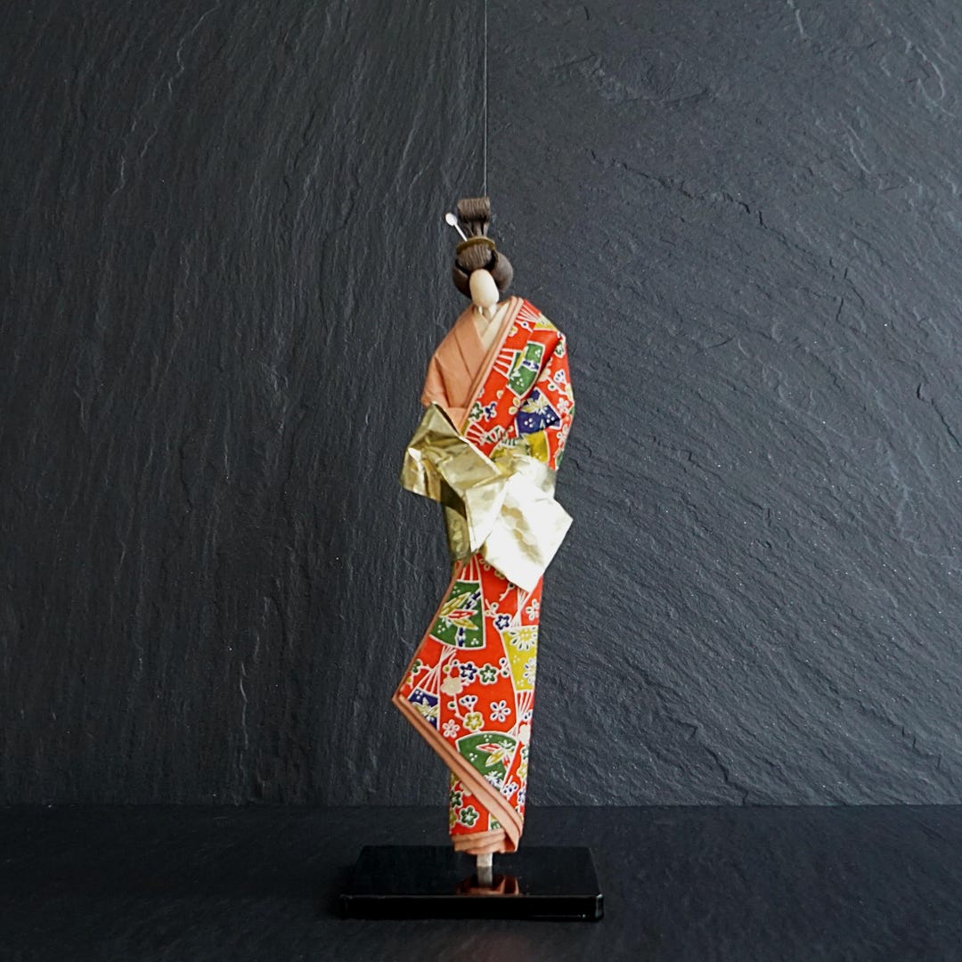 Japanese Kokeshi Washi Paper Doll Vintage Creative Geisha 26 Cms / 10.2 ...