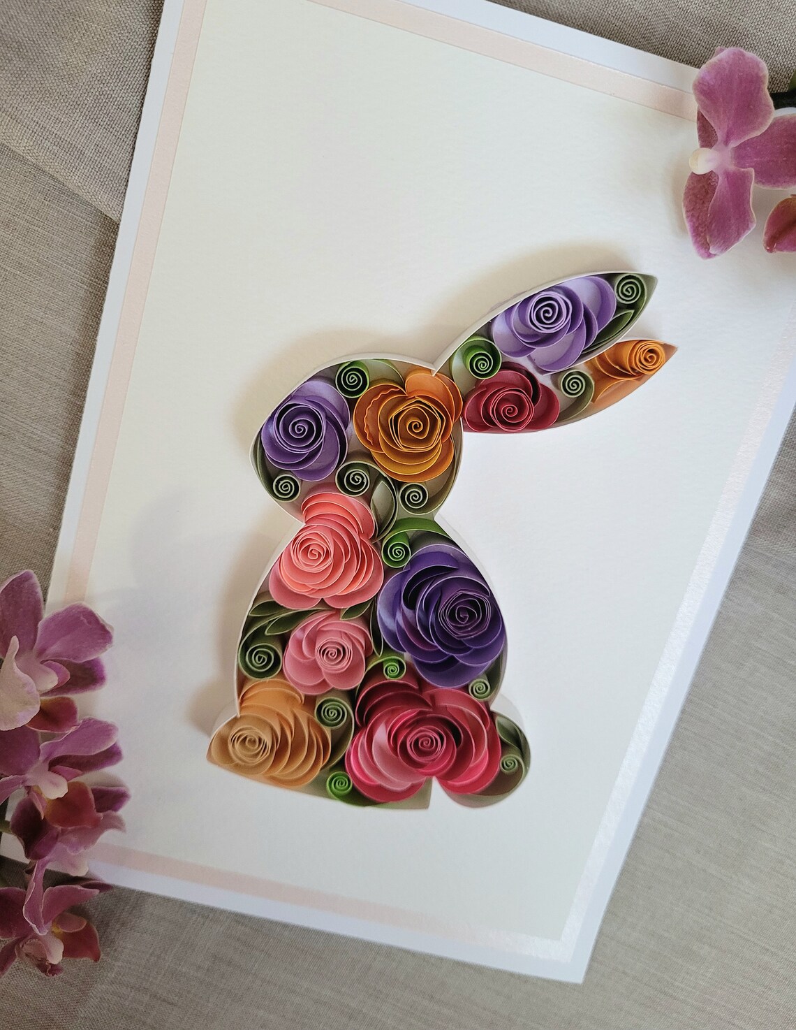 Quilling Easter Bunny Greeting Card, Easter Gift, Gift for Mom, Grandma ...