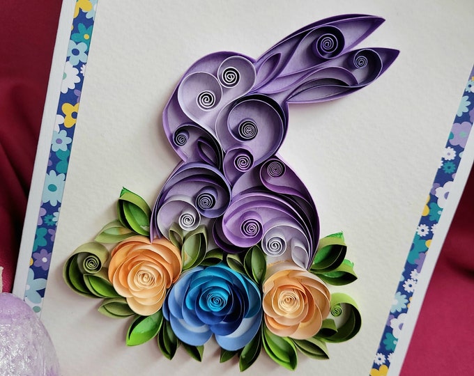 RESERVED Quilling Easter Bunny Greeting Card, Easter Gift, Gift for Mom ...