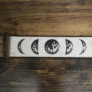 Lunar Moon Phase Canvas Banner Wall Hanging in Black - Etsy