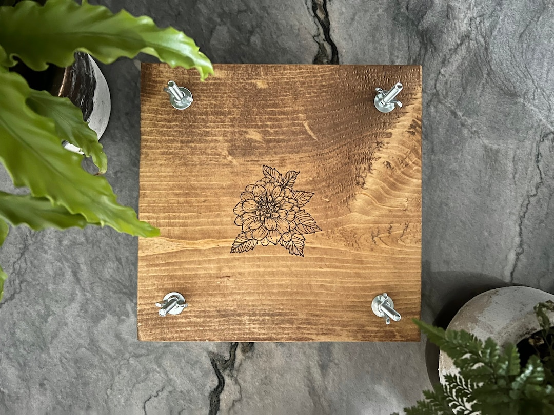 Flower Plant Press Kit, Rustic Botanical Solid Wood Press With Dahlia ...