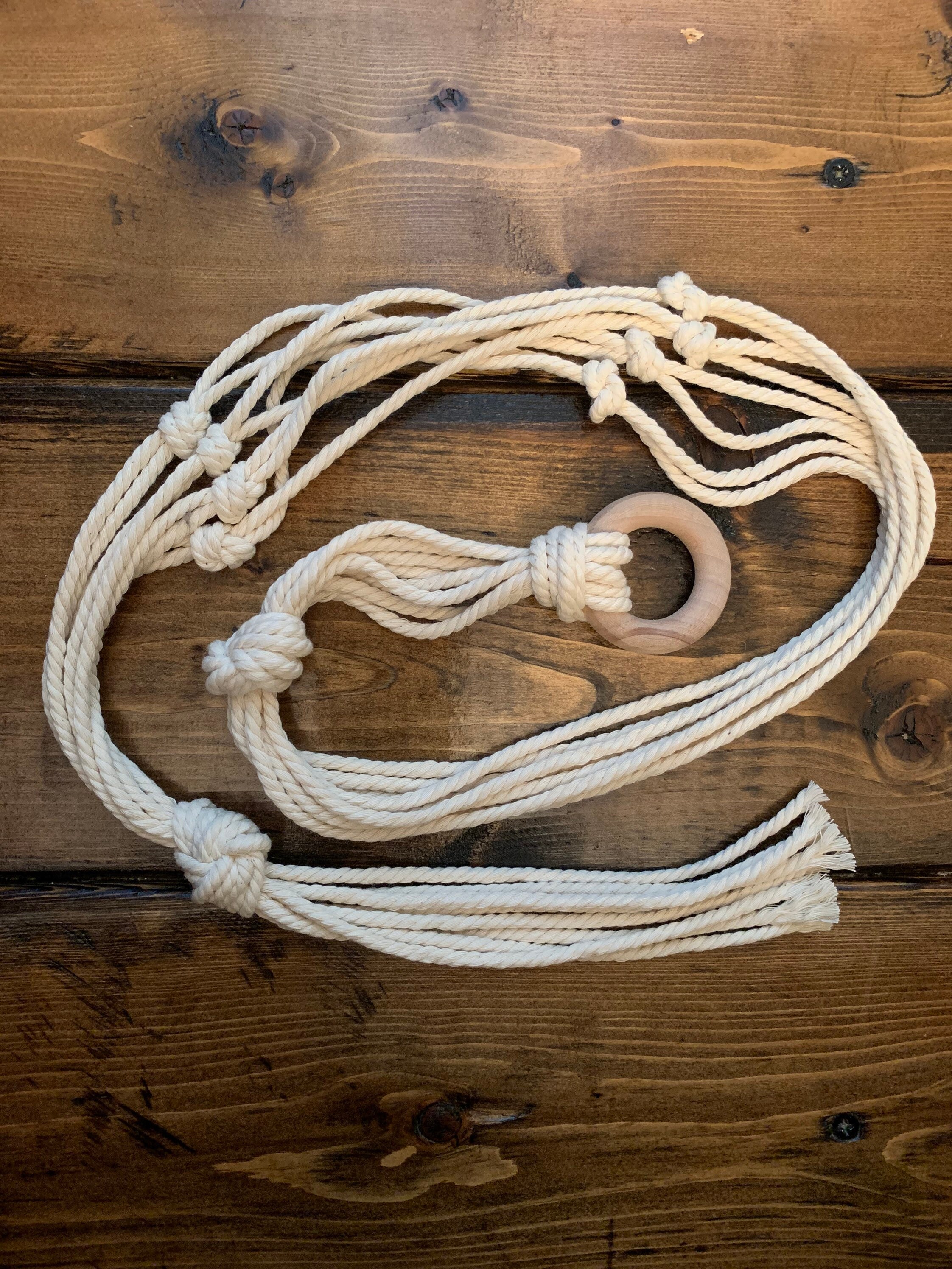 Macrame Plant Hanger with Wooden Ring | Etsy