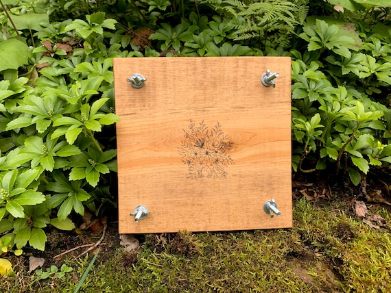 Rustic Botanical Solid Wood Press with Bouquet Stamp Custom ...