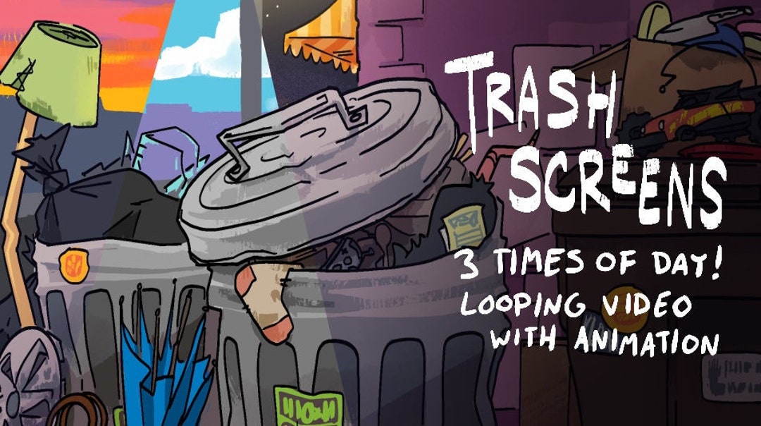 Trash and Rat Animated Stream Starting Soon/brb Screens 3 Looping Video ...