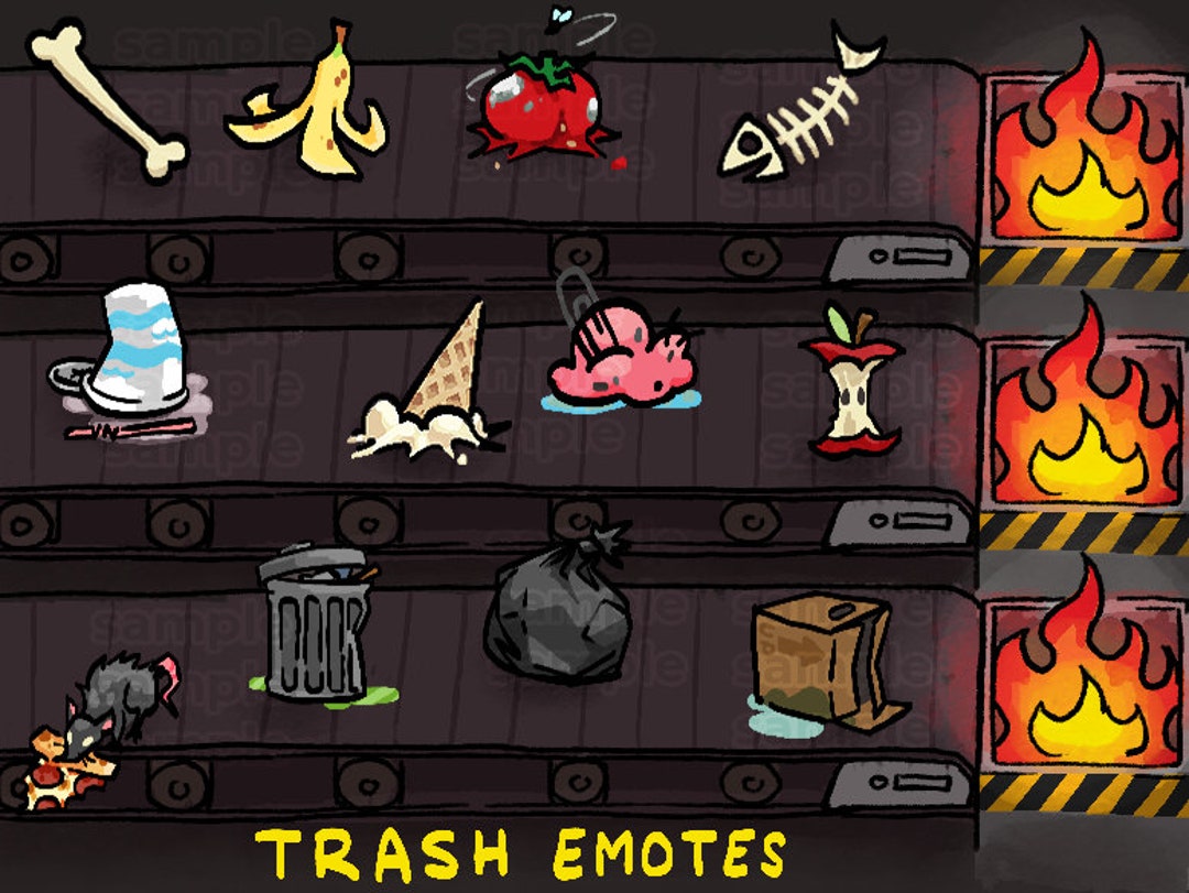 Trash Emote Set | 12 Emote Set for Twitch Stream Discord Youtube, Rat ...