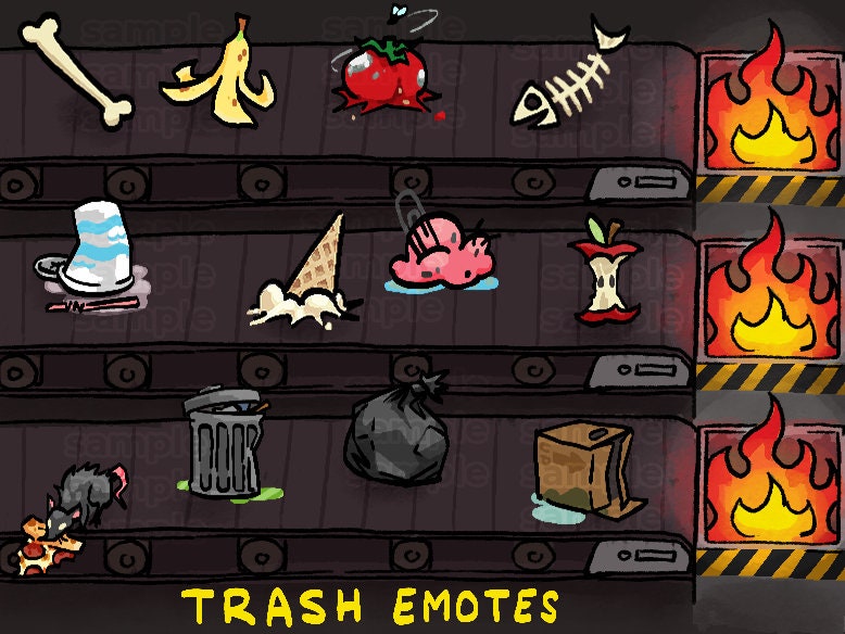 Trash Emote Set | 12 Emote Set for Twitch Stream Discord Youtube, Rat ...