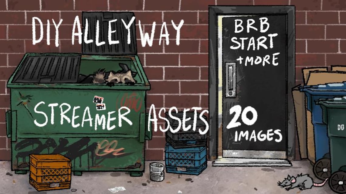 DIY Alleyway Trash Dumpster Stream Starting Ending BRB Assets | 19 Png ...