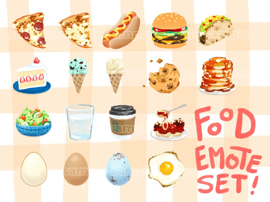Food Emote Set 18 Emote Set for Twitch Stream Discord Youtube, Pizza ...