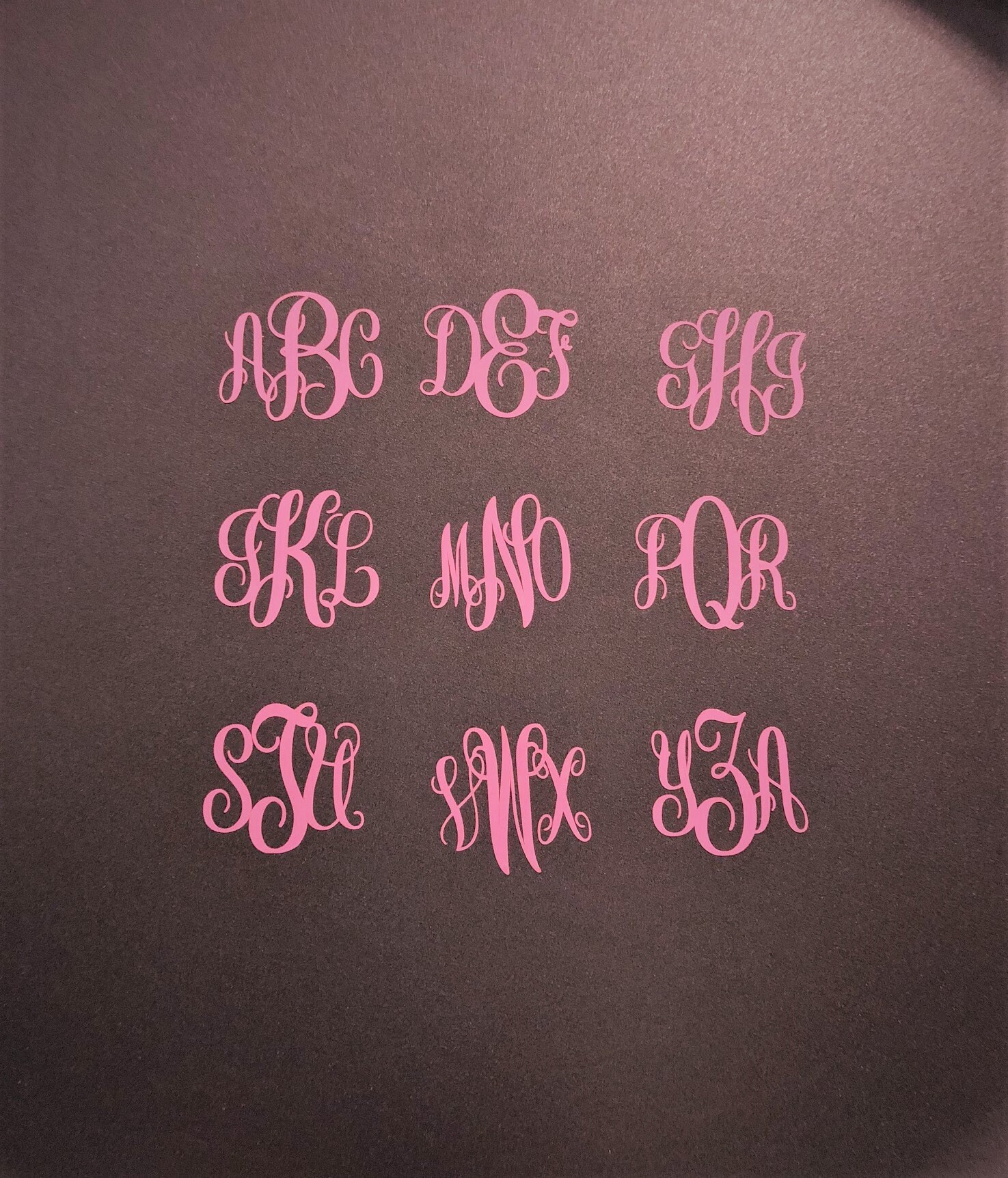 Basic Monogram Basic Script Vinyl Decal for Laptops Cars | Etsy