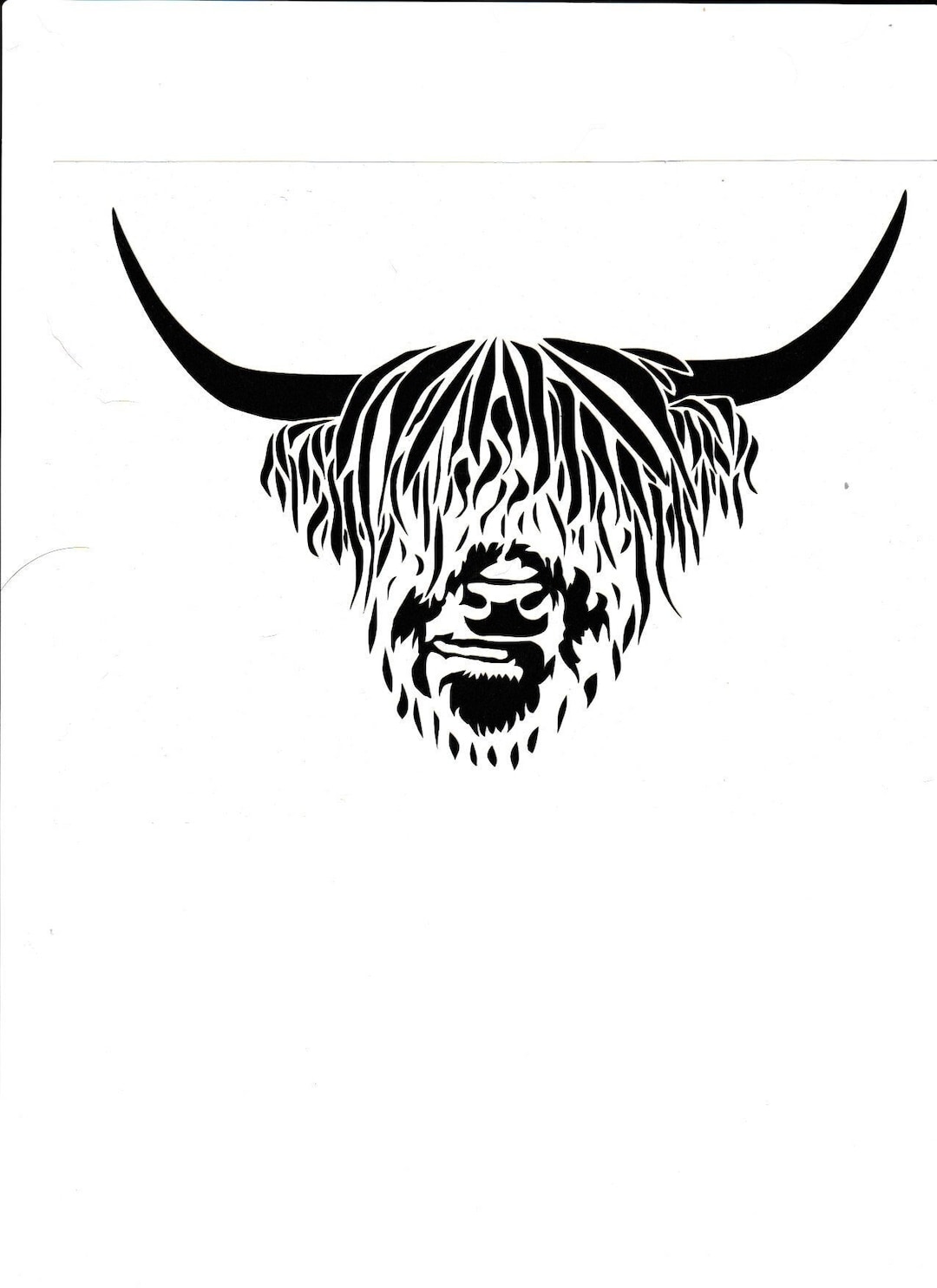 Scottish Highlands Cow Face Vinyl Decal for Laptops, Cars, Cups, Water ...