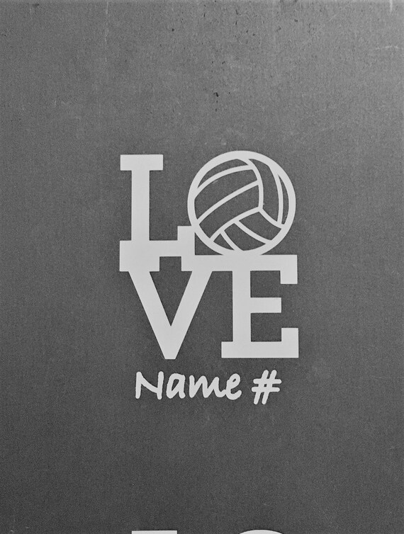 Love Volleyball Vinyl Decal With Player Name and Number Vinyl | Etsy