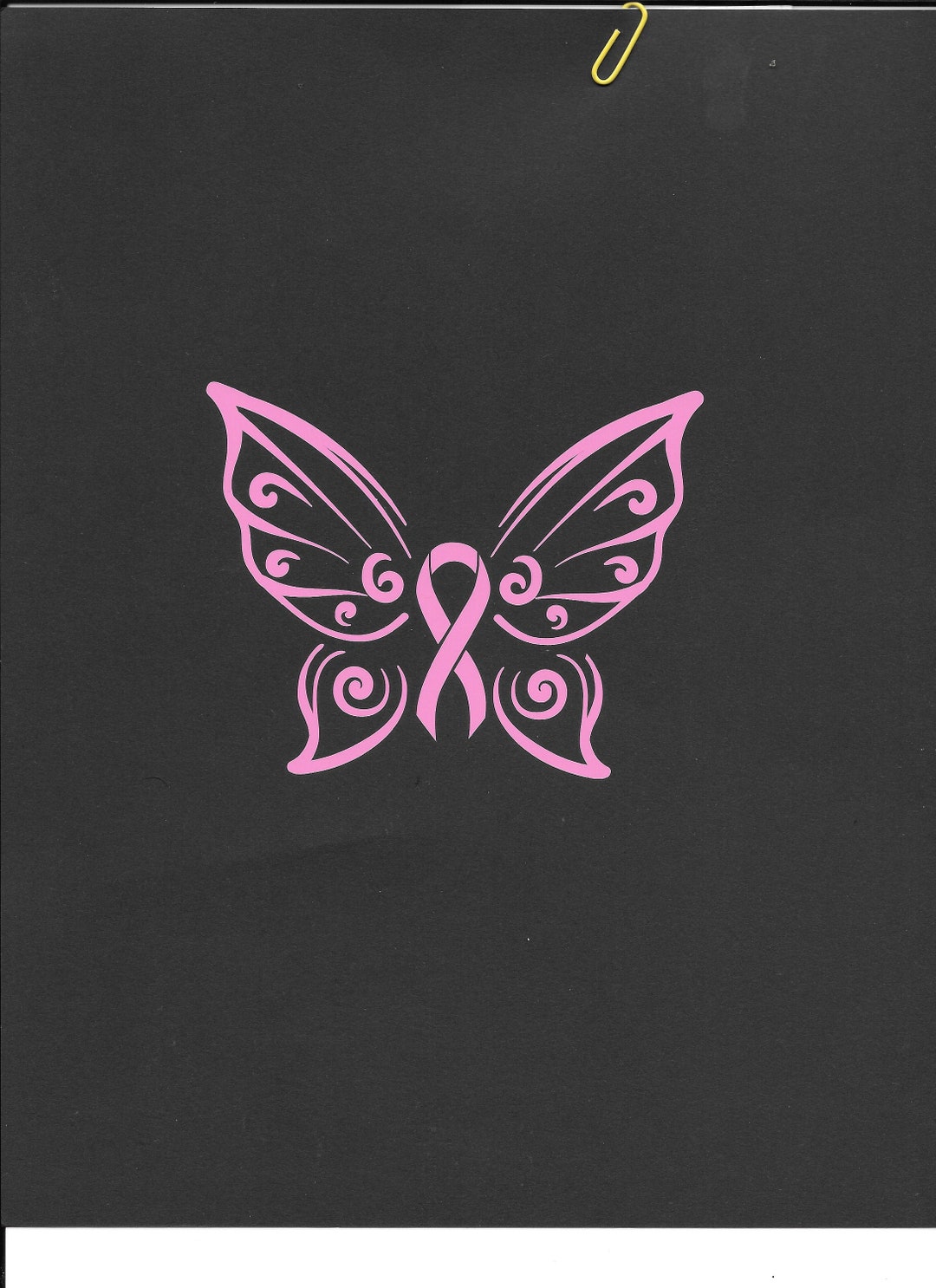 Awareness Ribbon With Butterfly Wings Indoor/outdoor Permanent Adhesive ...